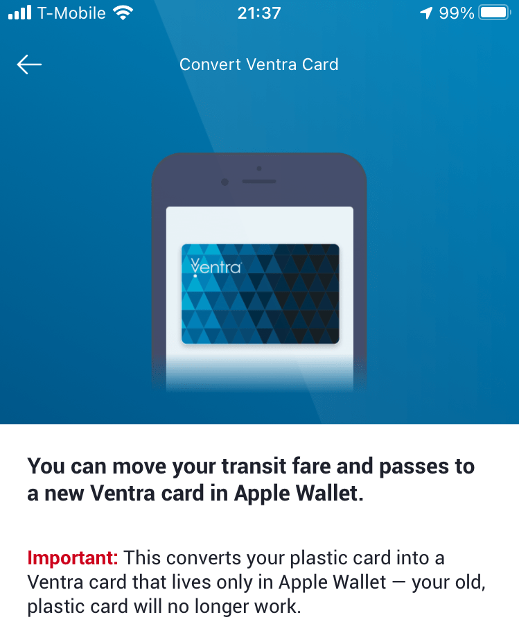 New Ventra Card on iPhone and Apple Watch lets you pay by simply ...