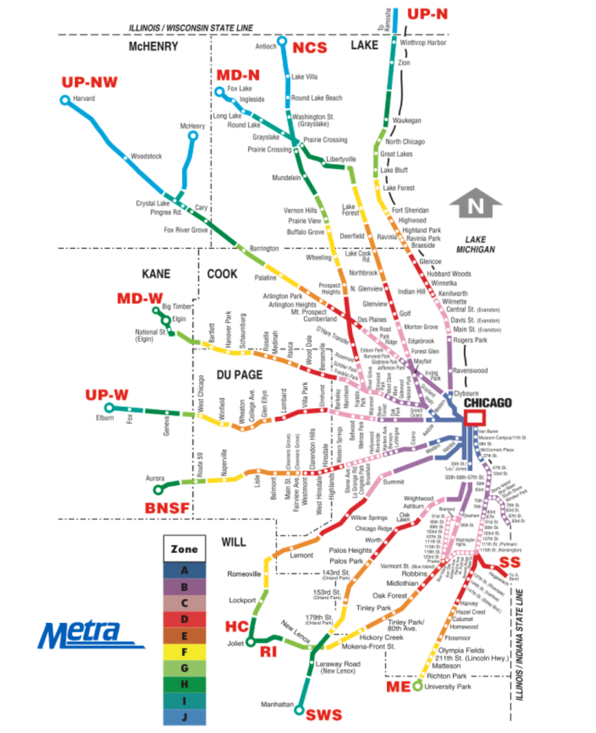 Metra proposes switching from 10 fare zones to 4, raising monthly pass ...