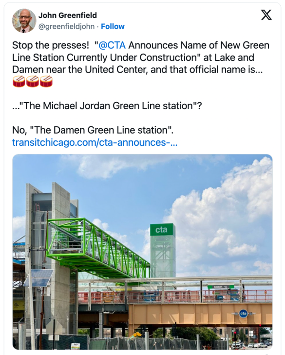 CTA board officially names Green station on Damen, seats Michael Eaddy ...