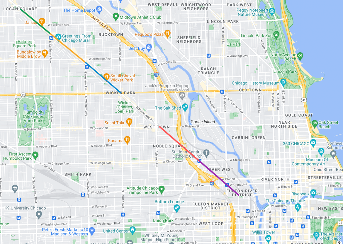 Mapped: Here's how to bike around the Kinzie to Chicago Ave. closure of ...