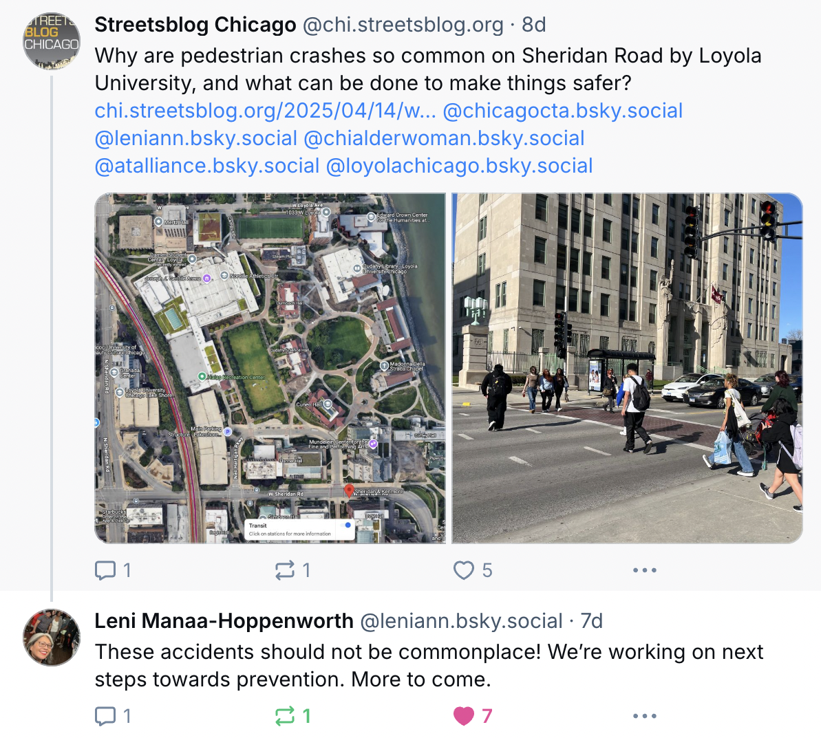Statements on Loyola's crash epidemic from CDOT, IDOT, 48th / 49th ...