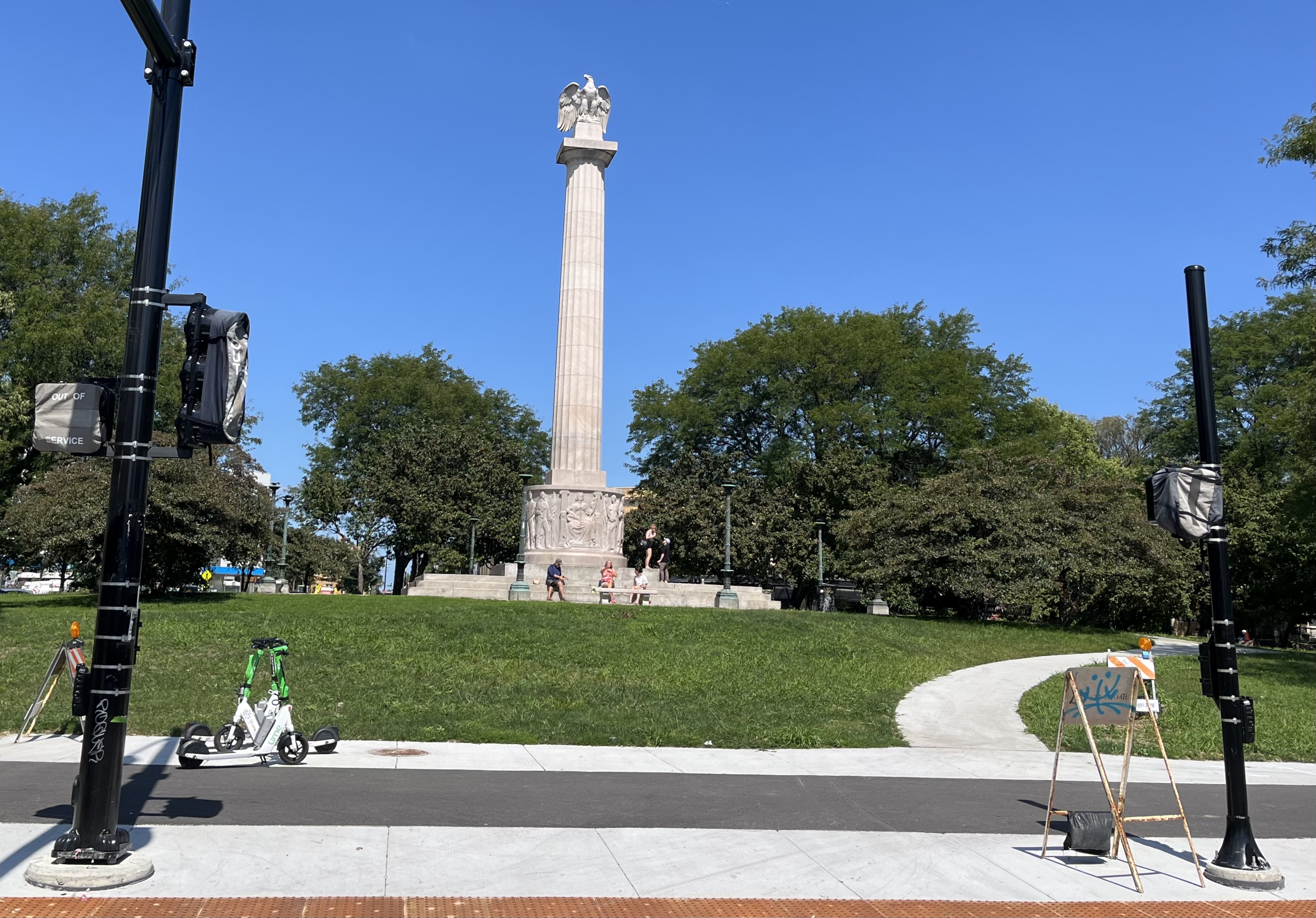 The new street design of Logan Square's Centennial Monument traffic ...